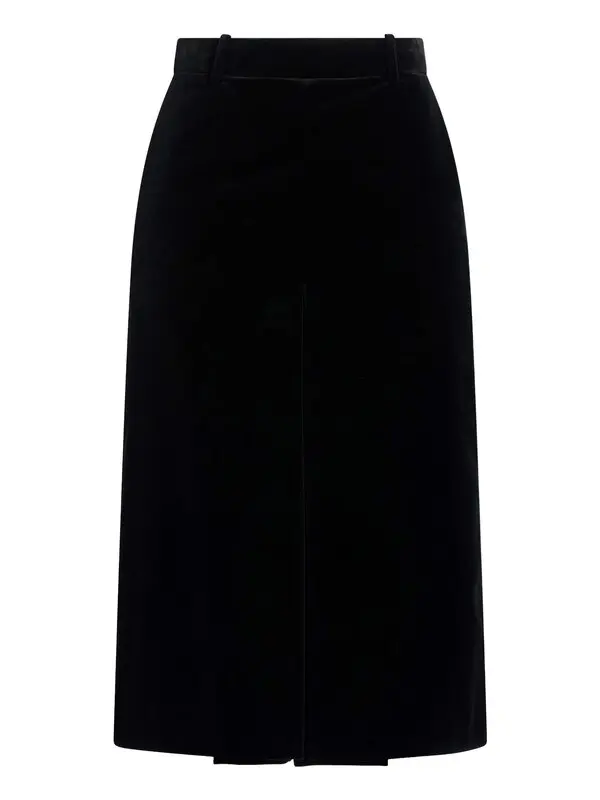 Saint Laurent Velvet Wide-leg Pants - Black