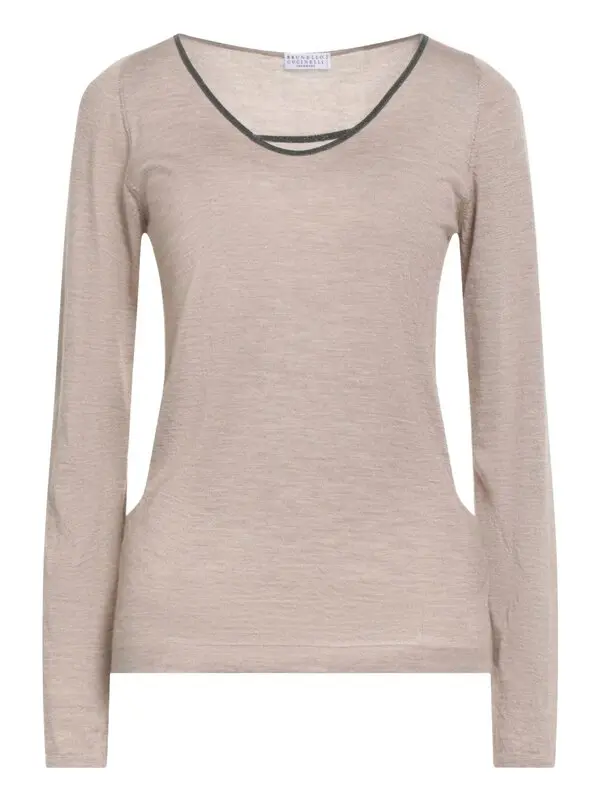Brunello Cucinelli Solid Color Jumpers - Beige