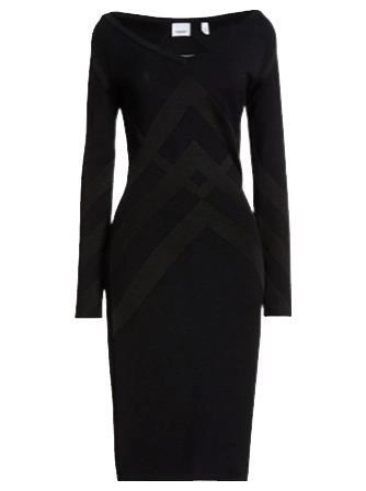 Burberry Fitted Knitted Dress - Black