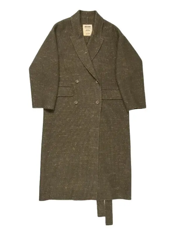 UMA WANG Double-breasted Belted Coat - Green