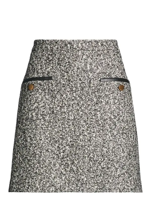 Max Mara Two-tone Bouclé Flared Mini Skirt - Black