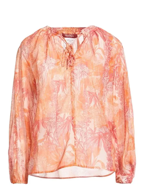 Max Mara Bohemian Tropical Print Blouse - Orange