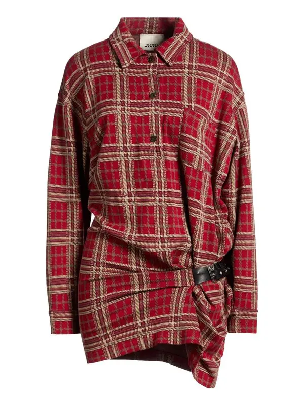 Isabel Marant Étoile Plaid Shirt Dress - Red