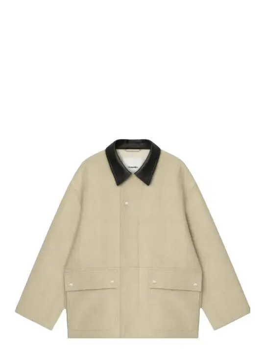 Nanushka Melesio Jacket With Contrast Collar - Nude