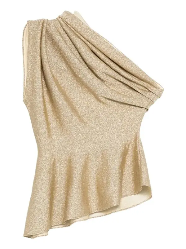 Khaite Aimee Draped Blouse - Nude