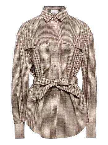 Brunello Cucinelli Checked Long Sleeve Shirt With Belt - No