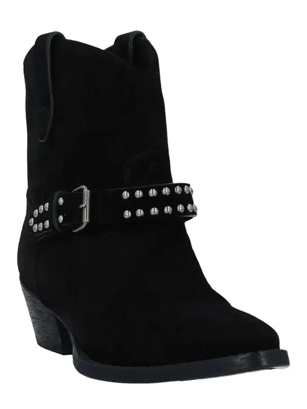 Saint Laurent Buckled Leather Ankle Boots - Black