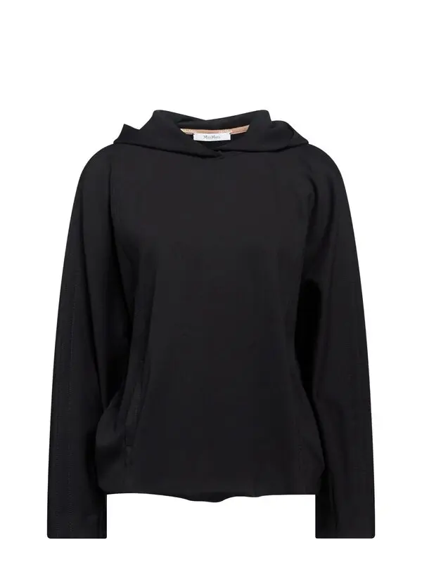 Max Mara Long Sleeve Hoodie With Pockets - Black