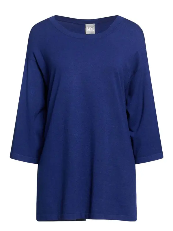 Max Mara Knit Top With Half Belt - Blue