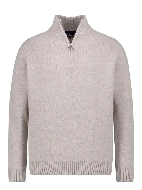 Barbour Grangetown Half-zip Sweater - Light Grey