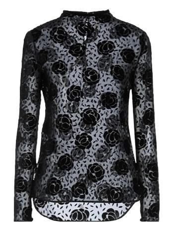 Saint Laurent Floral Printed Chiffon Blouse - Black