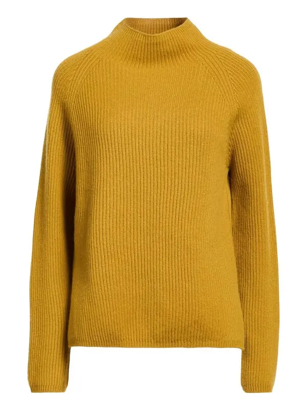 Max Mara Mock Neck Knit Top With Side Slit Hem - No