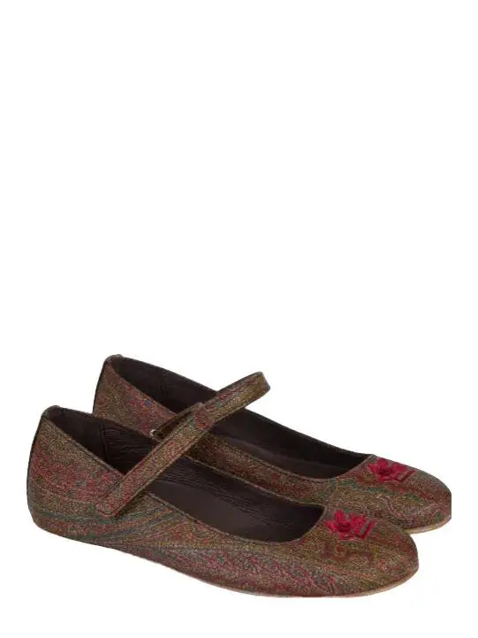 Etro Embroidered Ballet Flats - Black