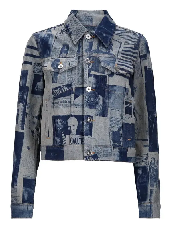 JEAN PAUL GAULTIER Long-sleeved Denim Jacket - Gray