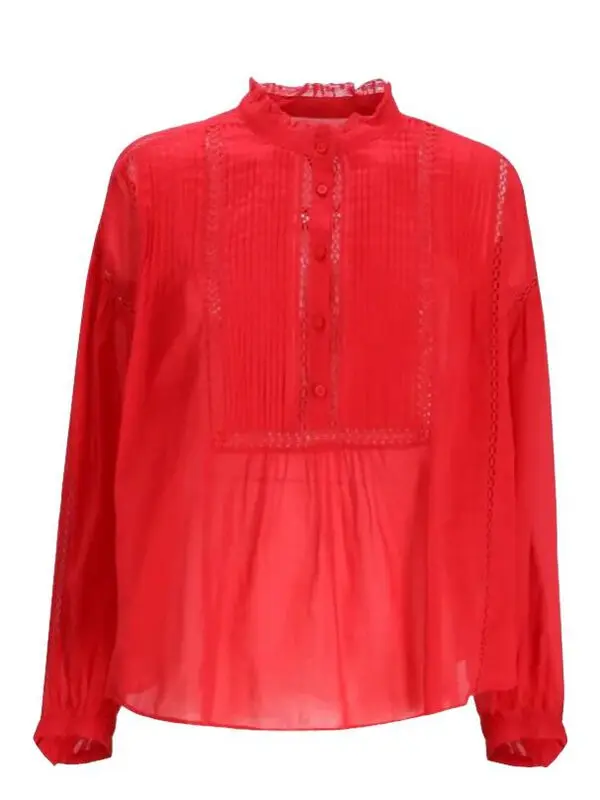 Isabel Marant Étoile Cotton Blouse With Lace And Ruched Details - Red