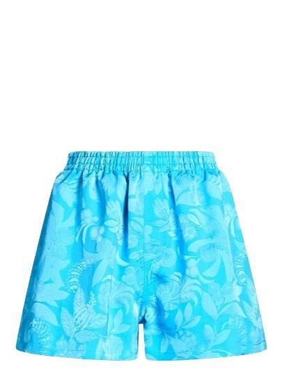 Balenciaga Floral Jacquard Shorts - Blue