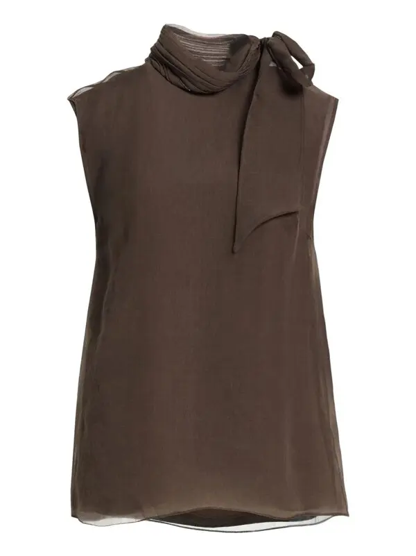 Brunello Cucinelli Sleeveless Bow Blouse - No