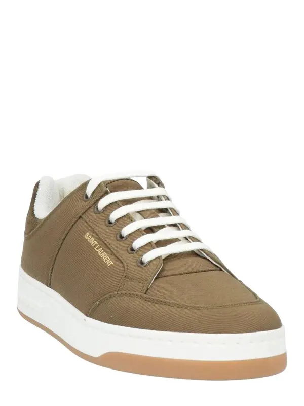 Saint Laurent Lace-up Canvas Low-top Sneakers - Green