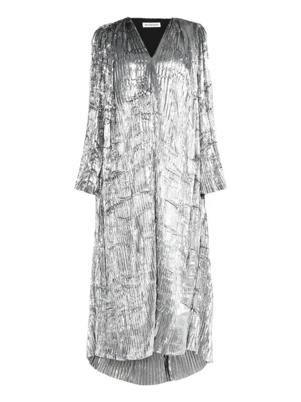 Balenciaga Long-sleeve V-neck Jacket - Silver