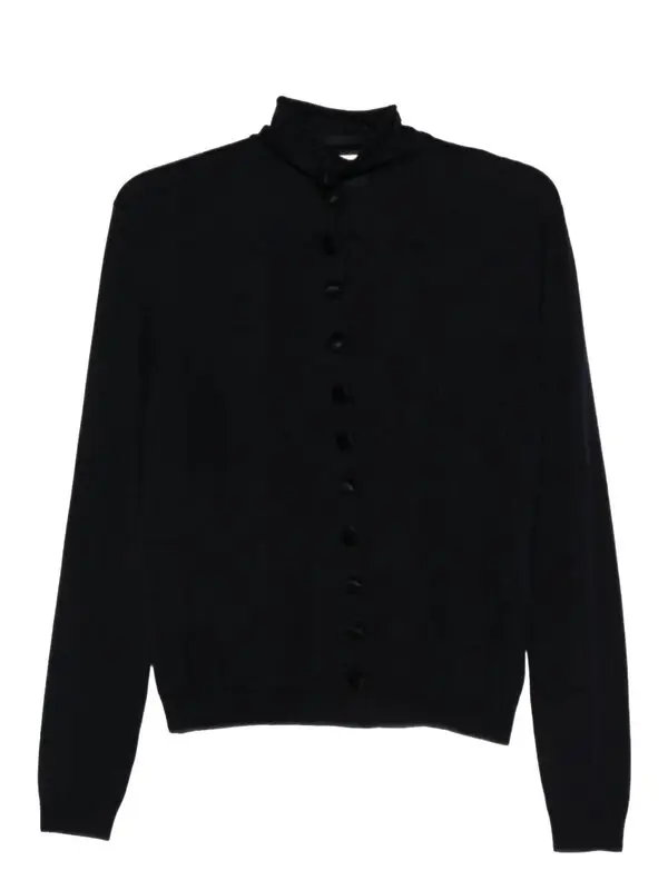 Khaite High-neck Buttoned Cardigan - Black