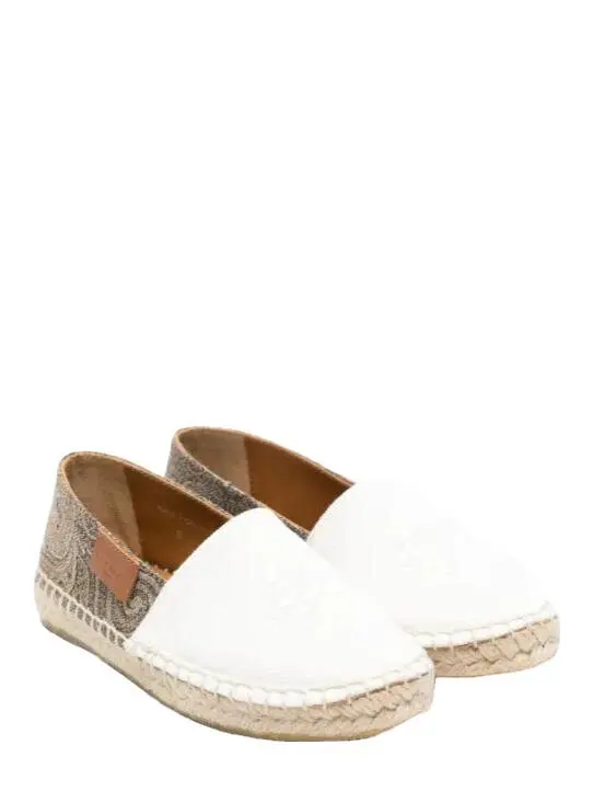 Etro Paisley Motif Logo Loafers - White
