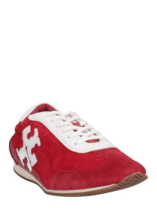 Tory Burch Two-tone Leather Low-top Sneakers - Red
