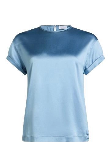Brunello Cucinelli Satin Short-sleeved Top - Blue
