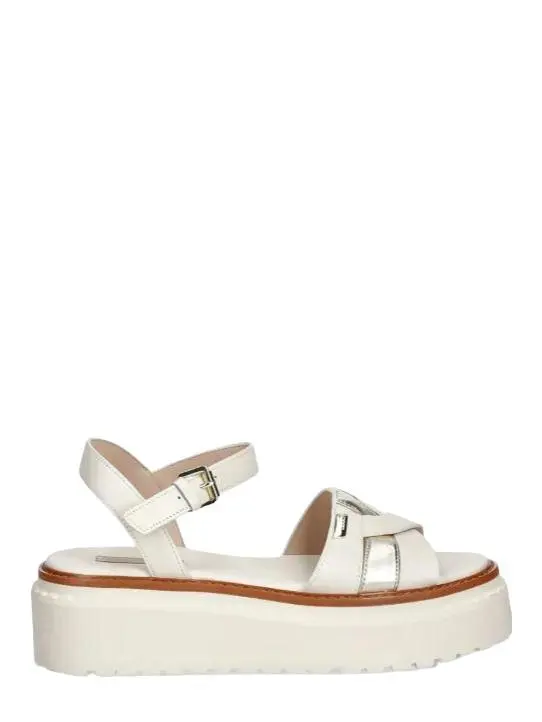 Liu Jo Leather Platform Sandals - White