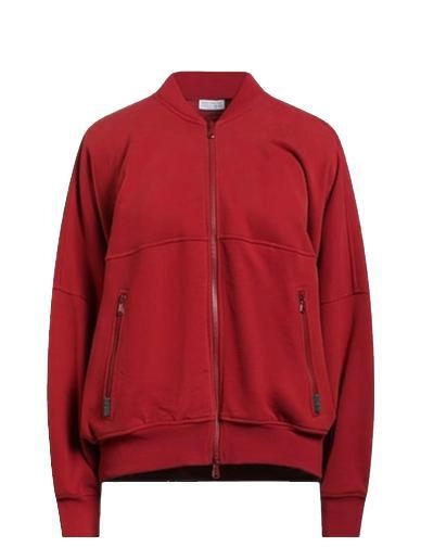 Brunello Cucinelli Full Zip Embellished Sweatshirt - Red