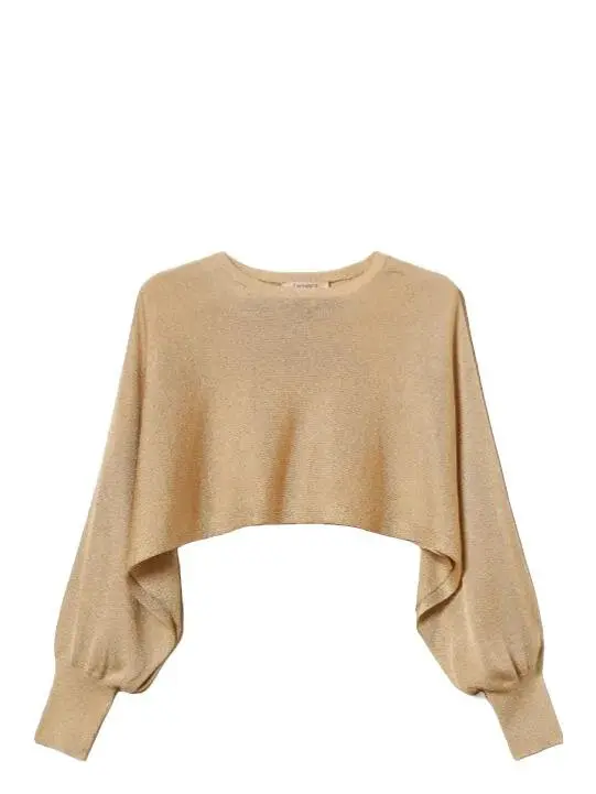 TWINSET Cropped Crewneck Knitted Top - Nude