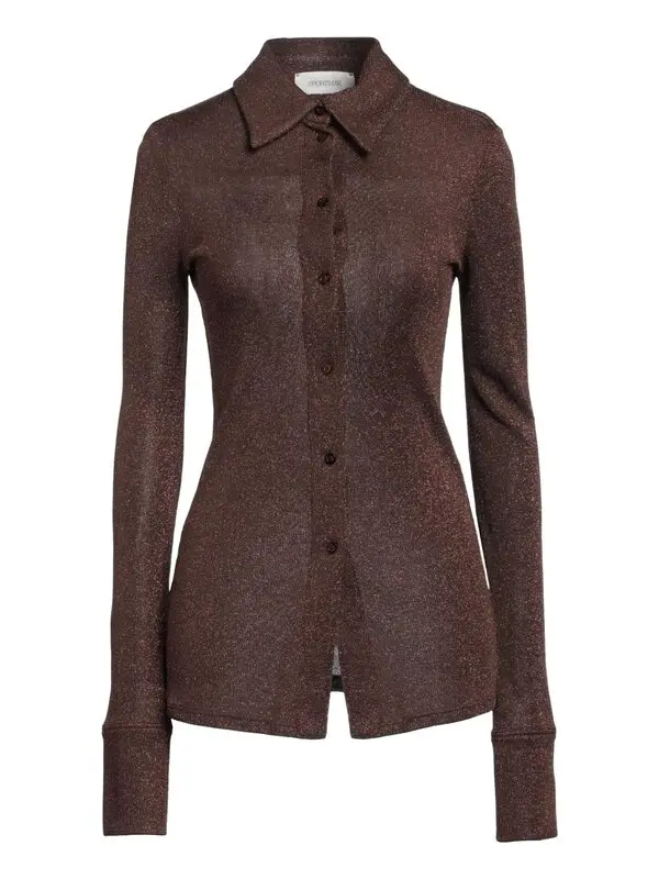 Sportmax Metallic Knit Shirt - Brown