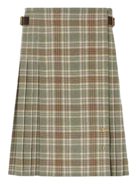 Loro Piana Milda Plaid Skirt - Nude