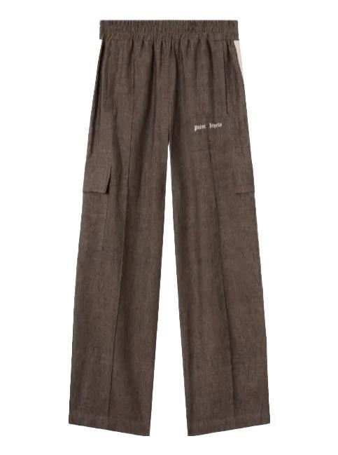Palm Angels Logo Embroidered Track Trousers - Brown