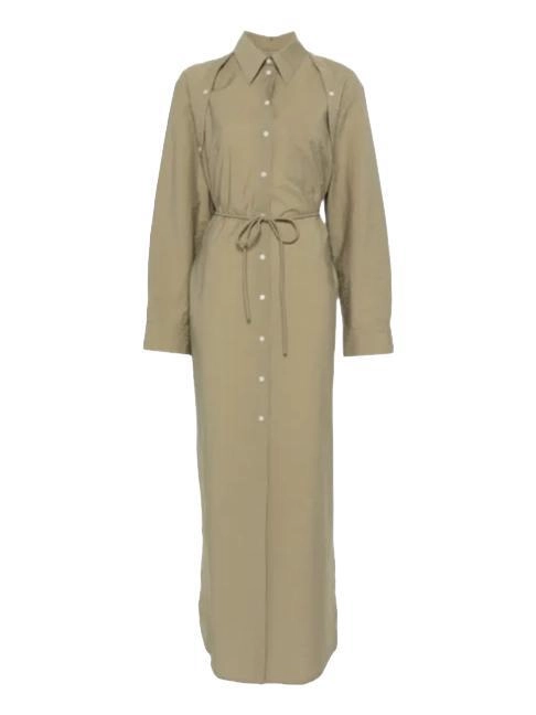 Nanushka Erisha Button-detail Maxi Shirt Dress - Nude