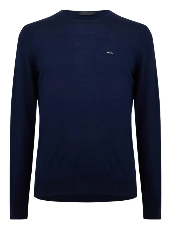 Prada Knitted Crew Neck Jumper - Black