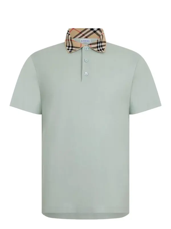 Burberry Check Cotton Cody Polo Shirt - Gray