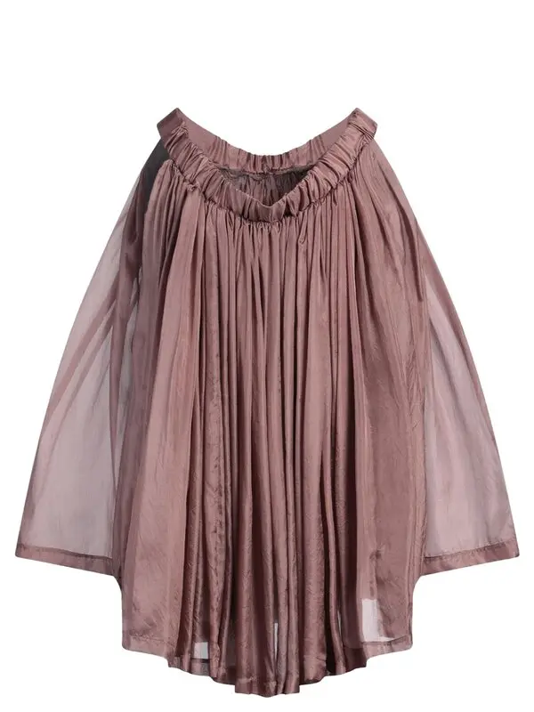 Rick Owens Sleeveless Off-shoulder Chiffon Dress - Brown