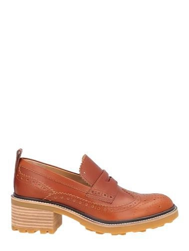 Chloé Leather Loafers With Block Heel - Brown