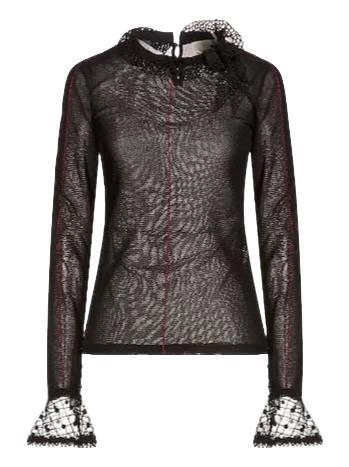 Isabel Marant Étoile Long Sleeve Knit Sweater With Lace Trims - Black