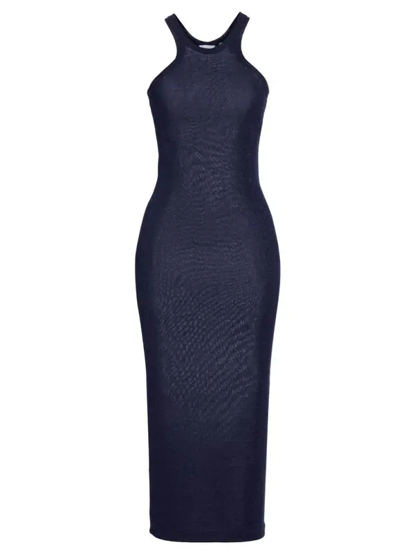 Sportmax Sleeveless Fitted Metallic Knit Dress - Black