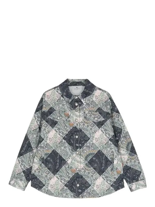 Etro Paisley & Diamond Print Jacket - Gray