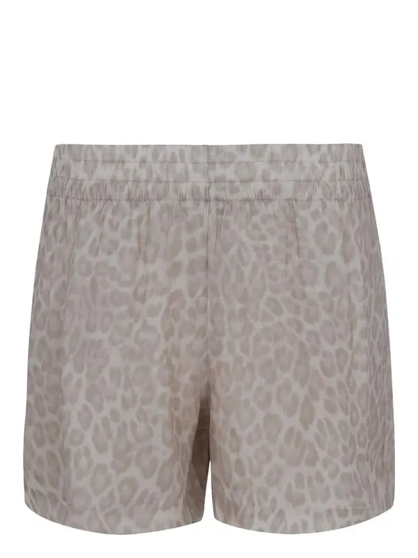 ANINE BING Kam Leopard Print Elastic Waist Shorts - Gray