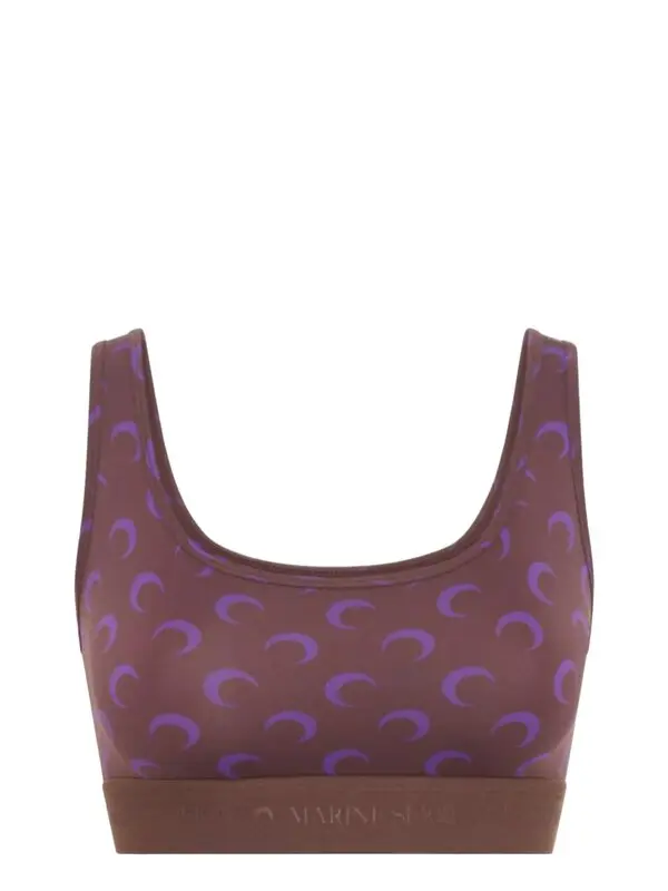 MARINE SERRE Moon-printed Sports Bra - Red