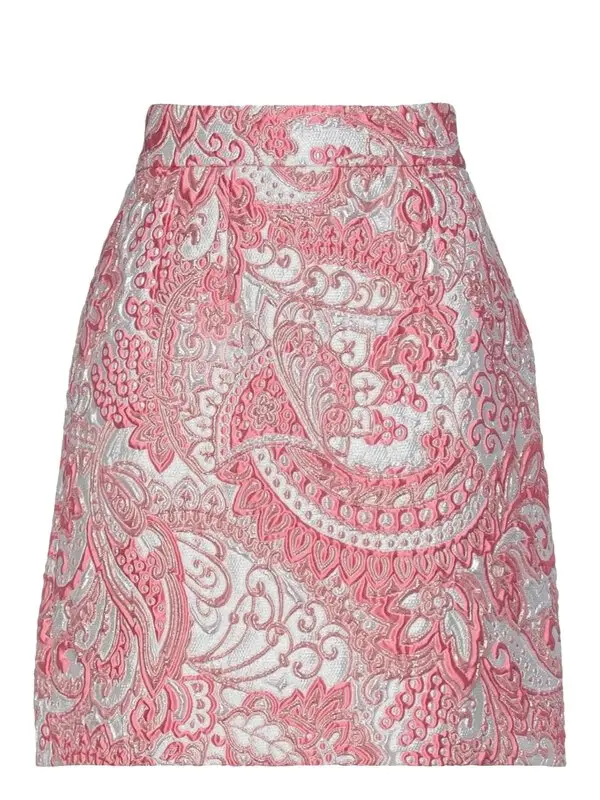 Dolce & Gabbana Brocade Midi Skirt - Pink