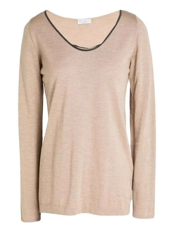 Brunello Cucinelli Long Sleeve Knit Jumper - Khaki