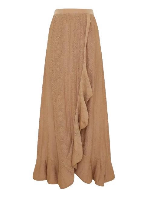 Zimmermann Aster Pointelle Knit Skirt - Brown