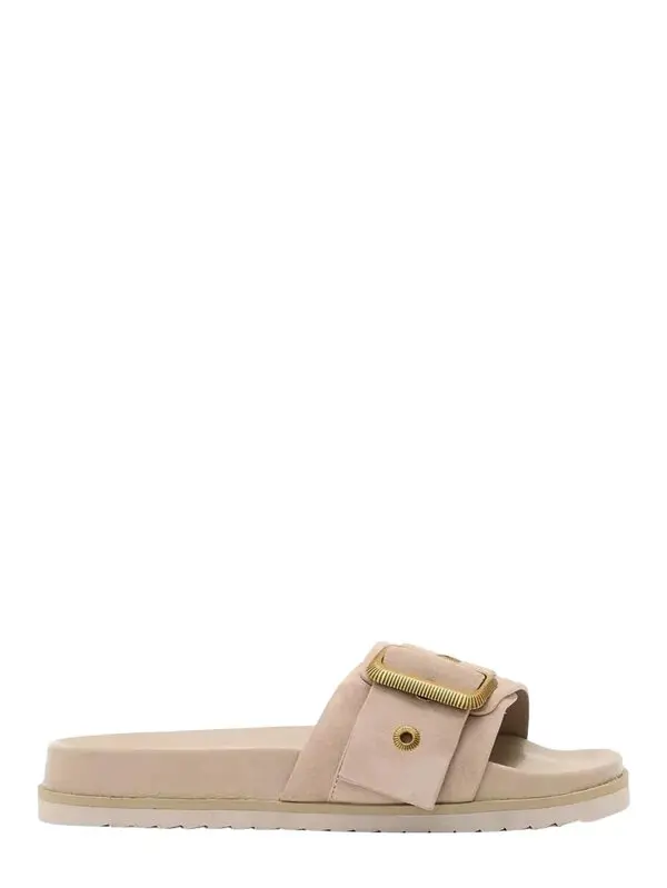 ALLSAINTS Ellie Western Buckle-detail Slides - Nude