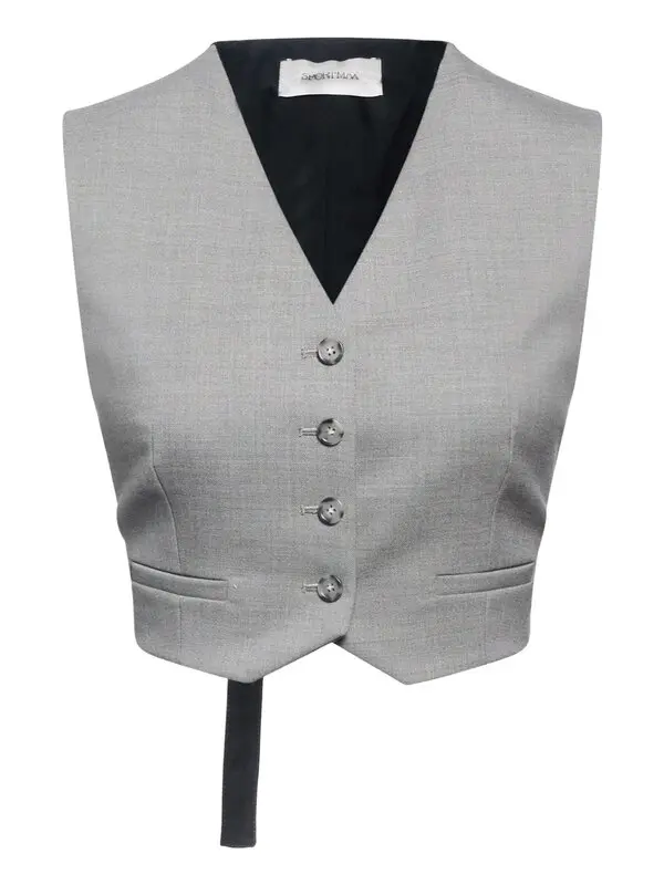 Sportmax Solid Wool Suit Vest - Grey
