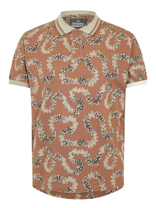 VIVIENNE WESTWOOD Viv Trail Short Sleeve Polo Shirt - Brown