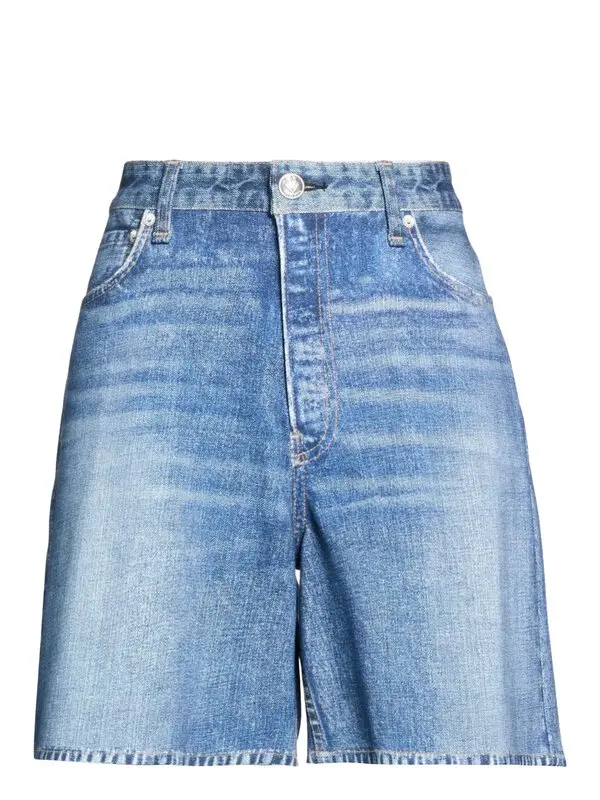 Rag & Bone Mid-rise Denim Shorts - Blue